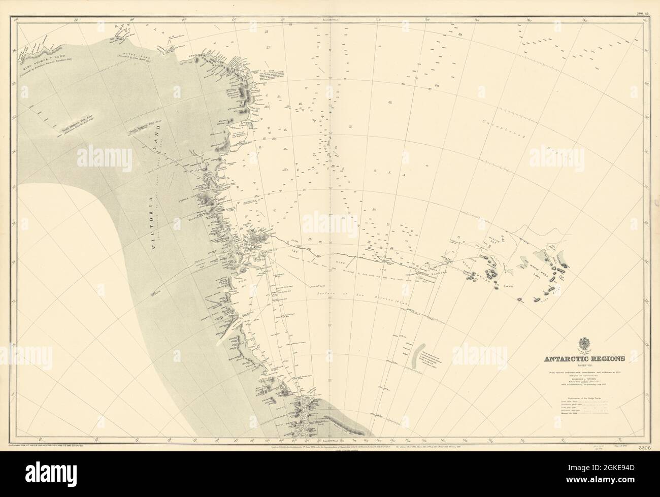 Antarctica Sheet 8. Victoria Land. ADMIRALTY sea chart 1901 (1947) old ...