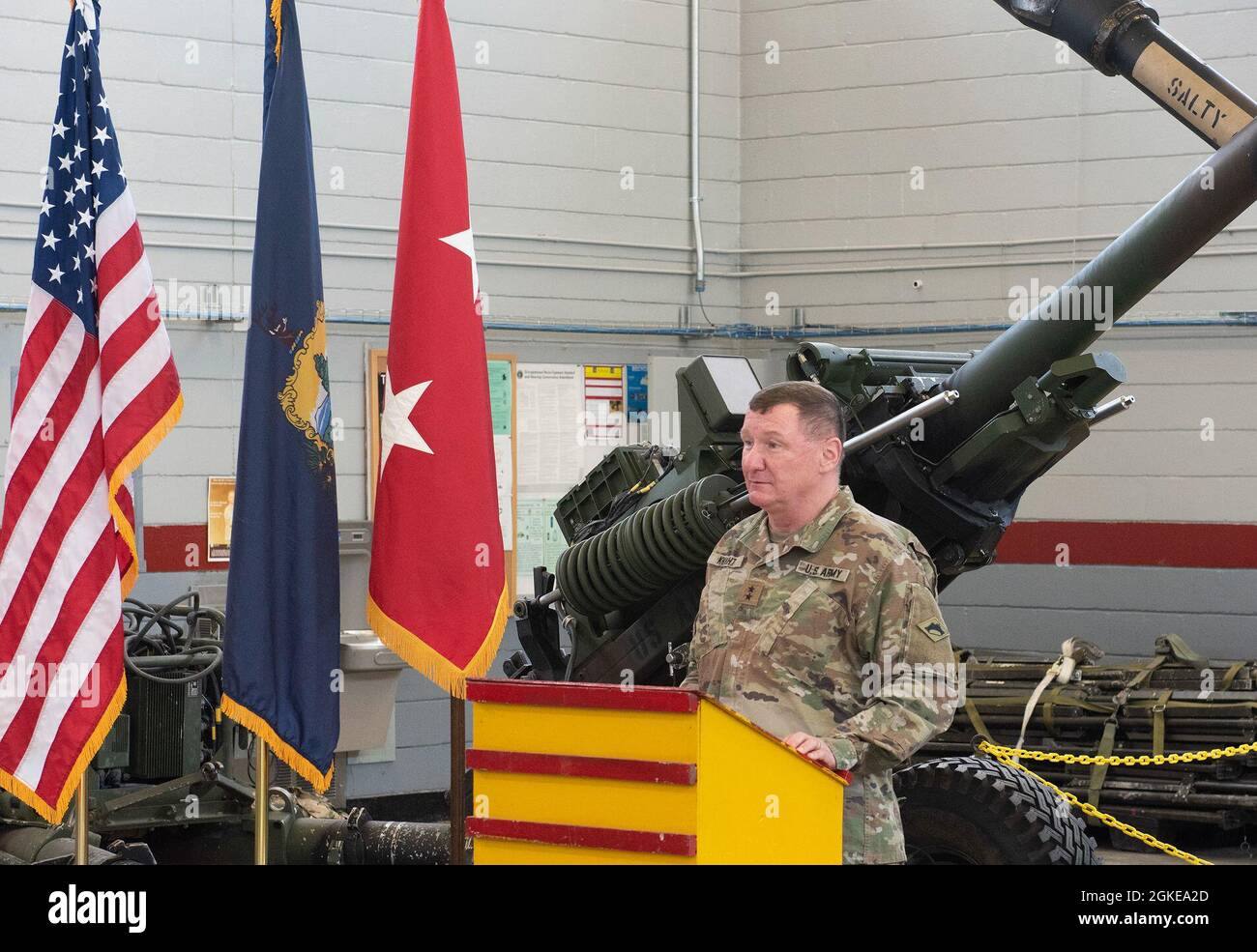 Maj. Gen. Greg Knight, Vermont adjutant general addresses Soldiers with ...