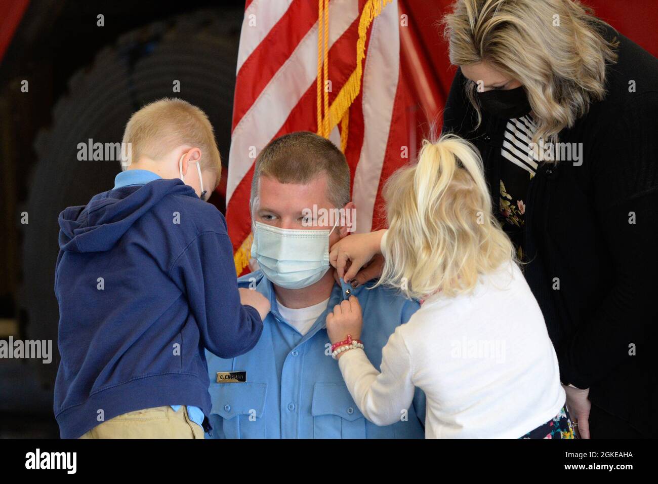 Air Force firefighter Lt. Chad Engman with the 788th Civil Engineer ...