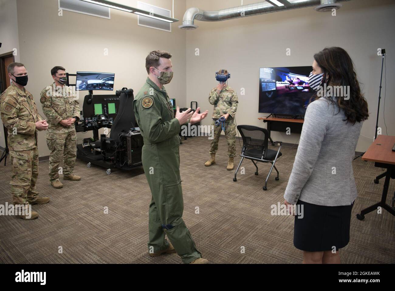 U.S. Rep. Stephanie Bice visits is introduced to the immersive training ...