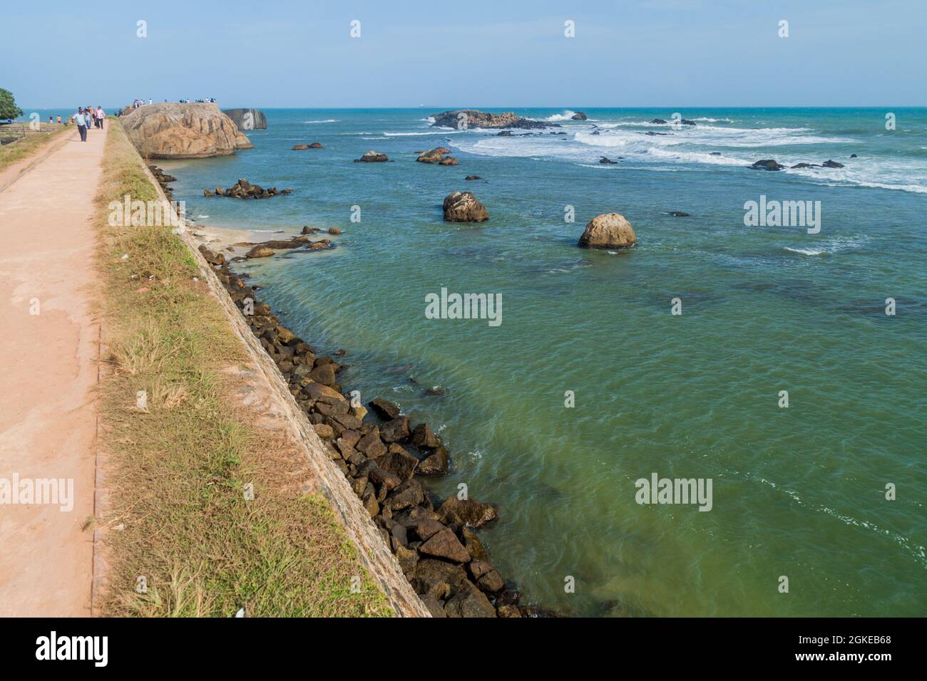 GALLE, SRI LANKA - JULY 12, 2016: Fortification sea walls of Galle Fort ...