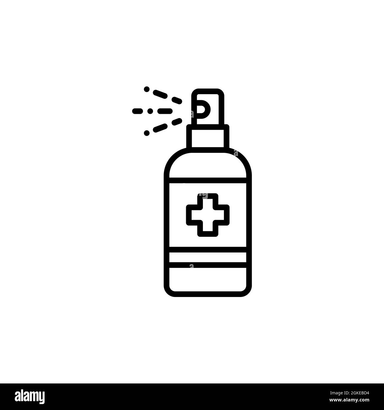 Hand sanitizer spray icon vector sign symbol. Spraying antibacterial ...