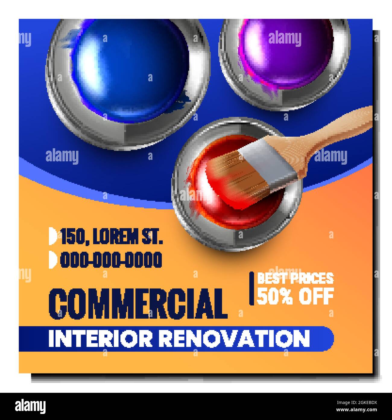 Commercial Interior Renovation Promo Poster Vector Stock Vector Image ...