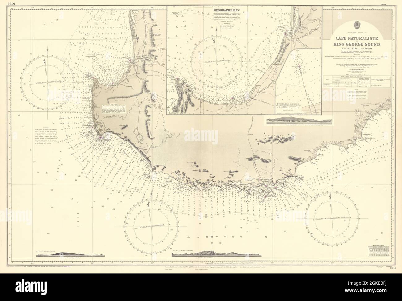 Western Australia Margaret River Géographe Bay ADMIRALTY chart 1878 ...
