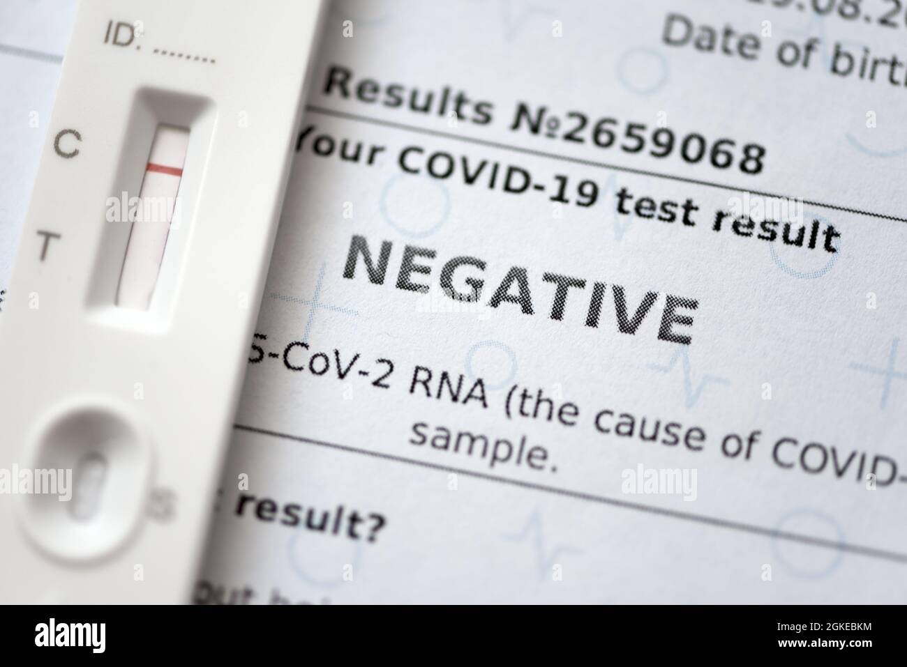 Laboratory report with negative test result by using rapid test device ...