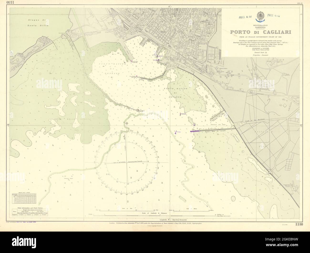British admiralty chart or map of the mediterranean sea hi-res stock ...