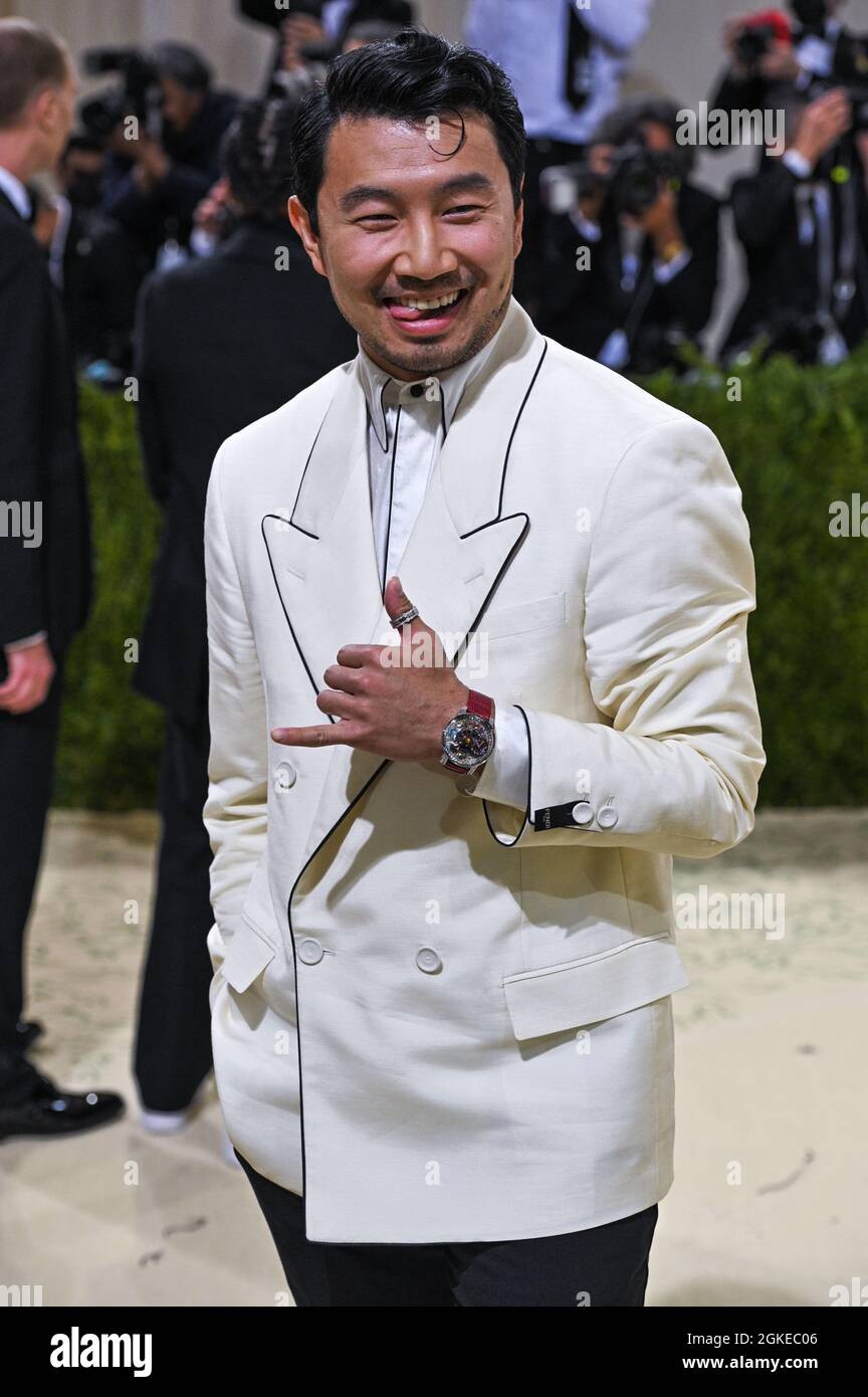 New York, USA. 13th Sep, 2021. Simu Liu walking on the red carpet at ...