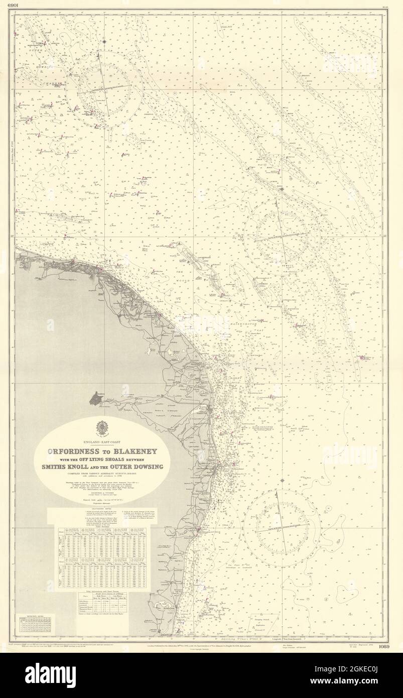 Norfolk & Suffolk coast. Orfordness-Blakeney ADMIRALTY sea chart 1941 ...