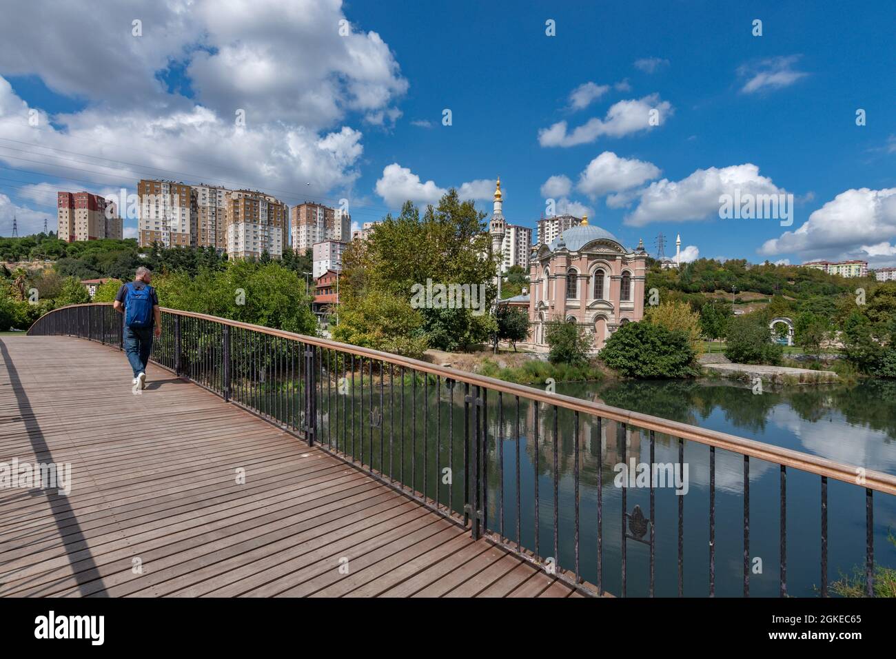 Kagithane Deresi(stream) and Sadabad Mosque in Kagithane district of ...