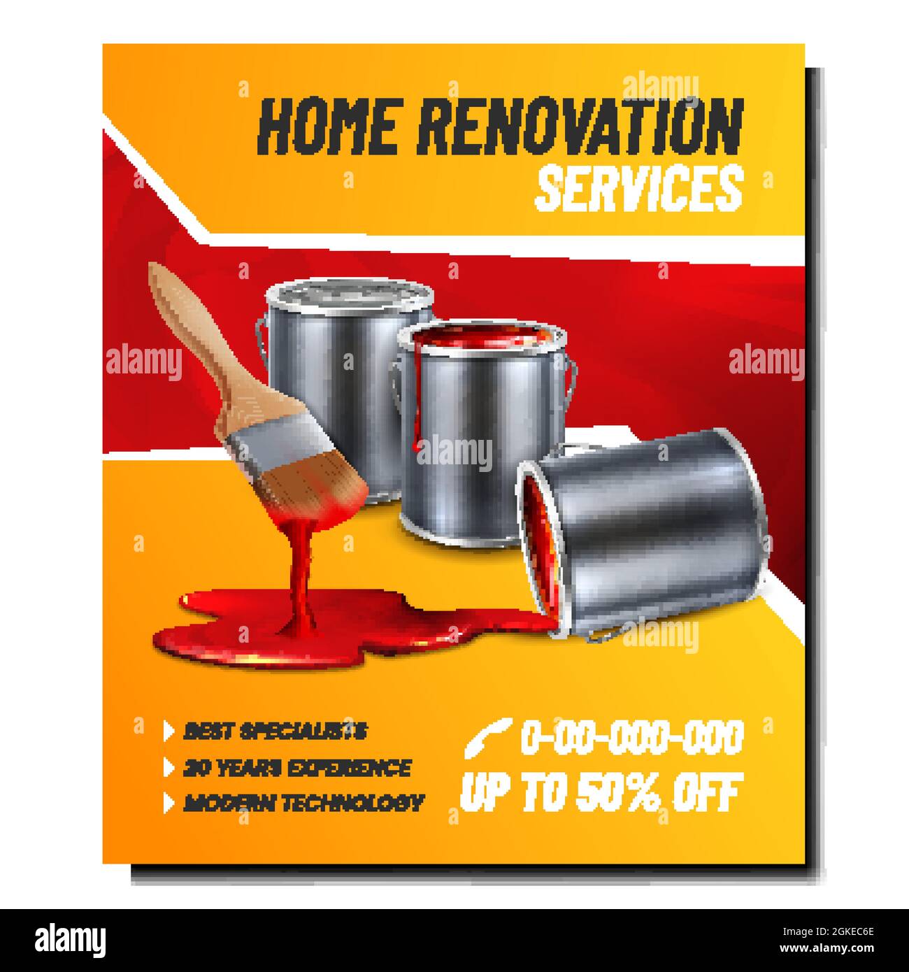 Home Renovation Services Promotional Banner Vector Stock Vector Image ...