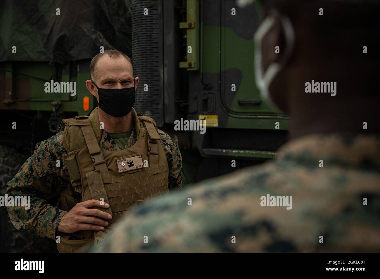 U.S. Marine Corps Lt. Col. Justin Sanders, commanding officer of Marine ...