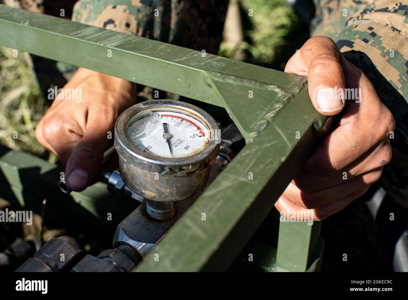 U.S. Marine Corps Lance Cpl. Marco Lopezrios, a water support ...