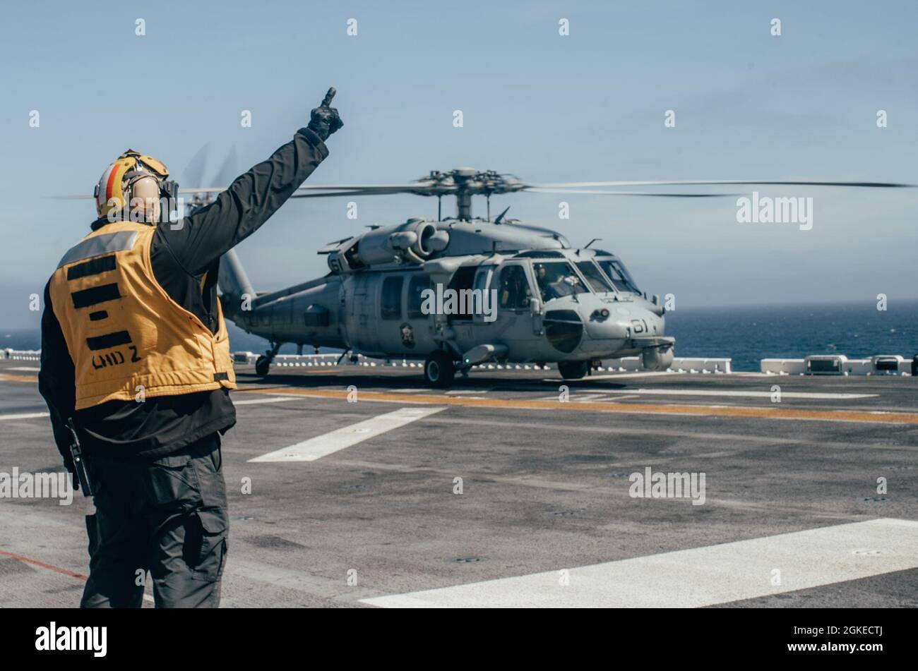 PACIFIC OCEAN (March 29, 2021) U.S. Navy Aircraft Handler 2nd Class ...