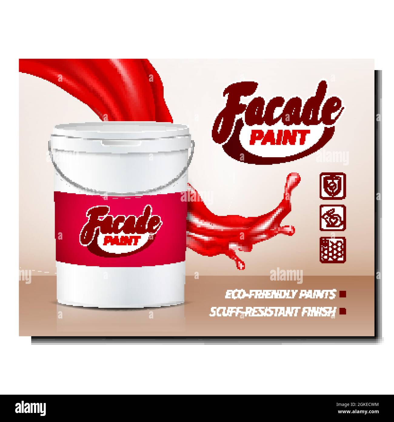 Facade Paint Creative Promotional Poster Vector Stock Vector Image ...