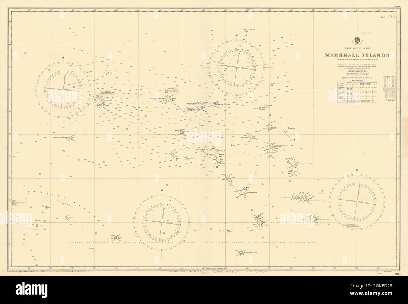 Marshall Islands North Pacific Ocean Micronesia ADMIRALTY chart 1891 ...
