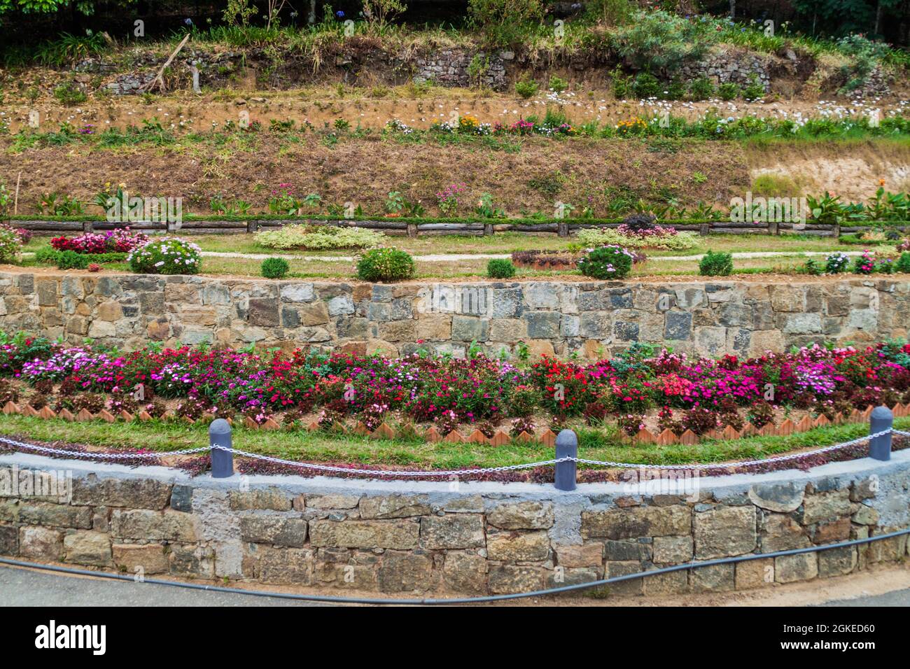 Flowers at the grounds of Adisham Monastery near Haputale, Sri Lanka ...