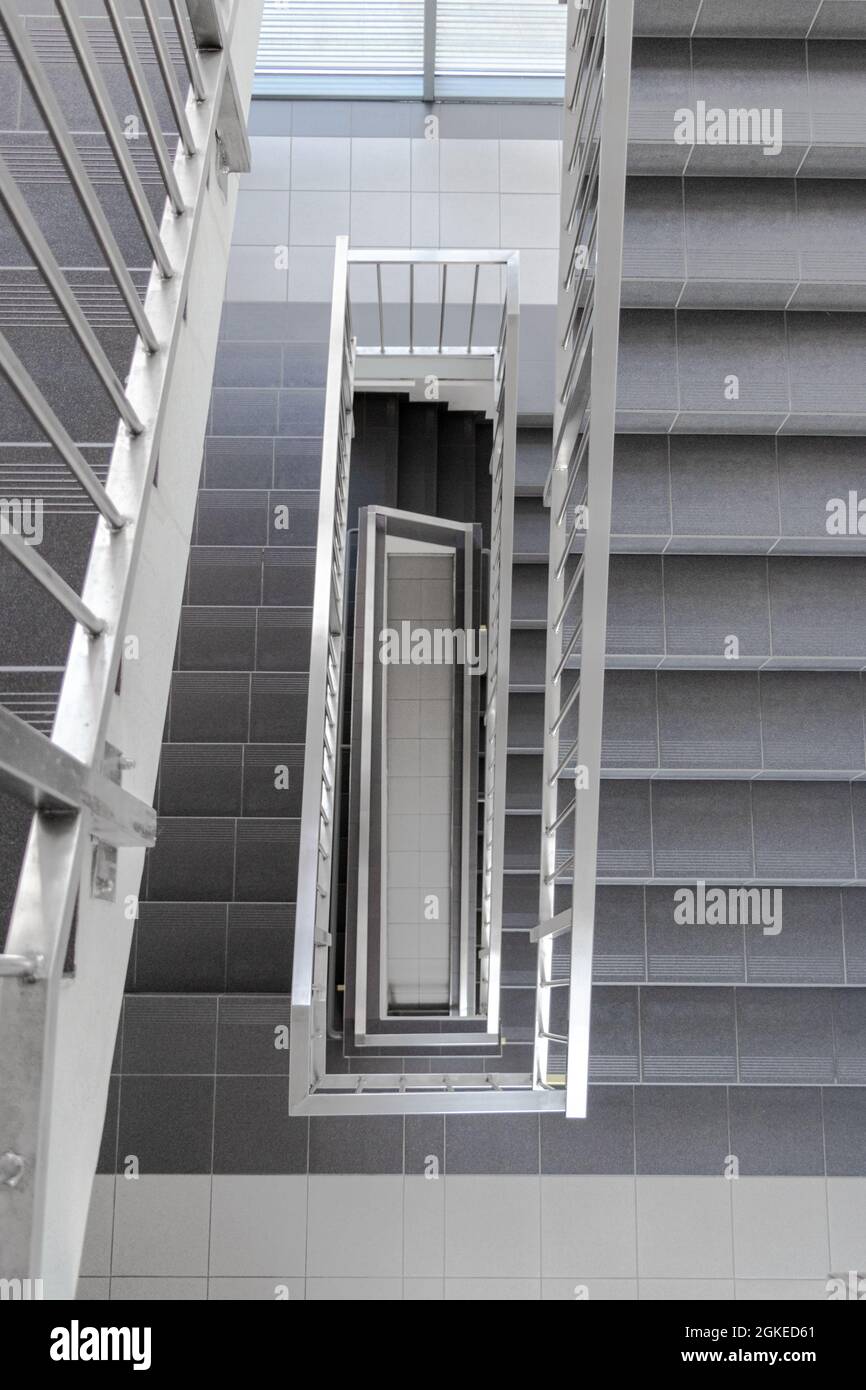 view of a modern staircase from above Stock Photo - Alamy