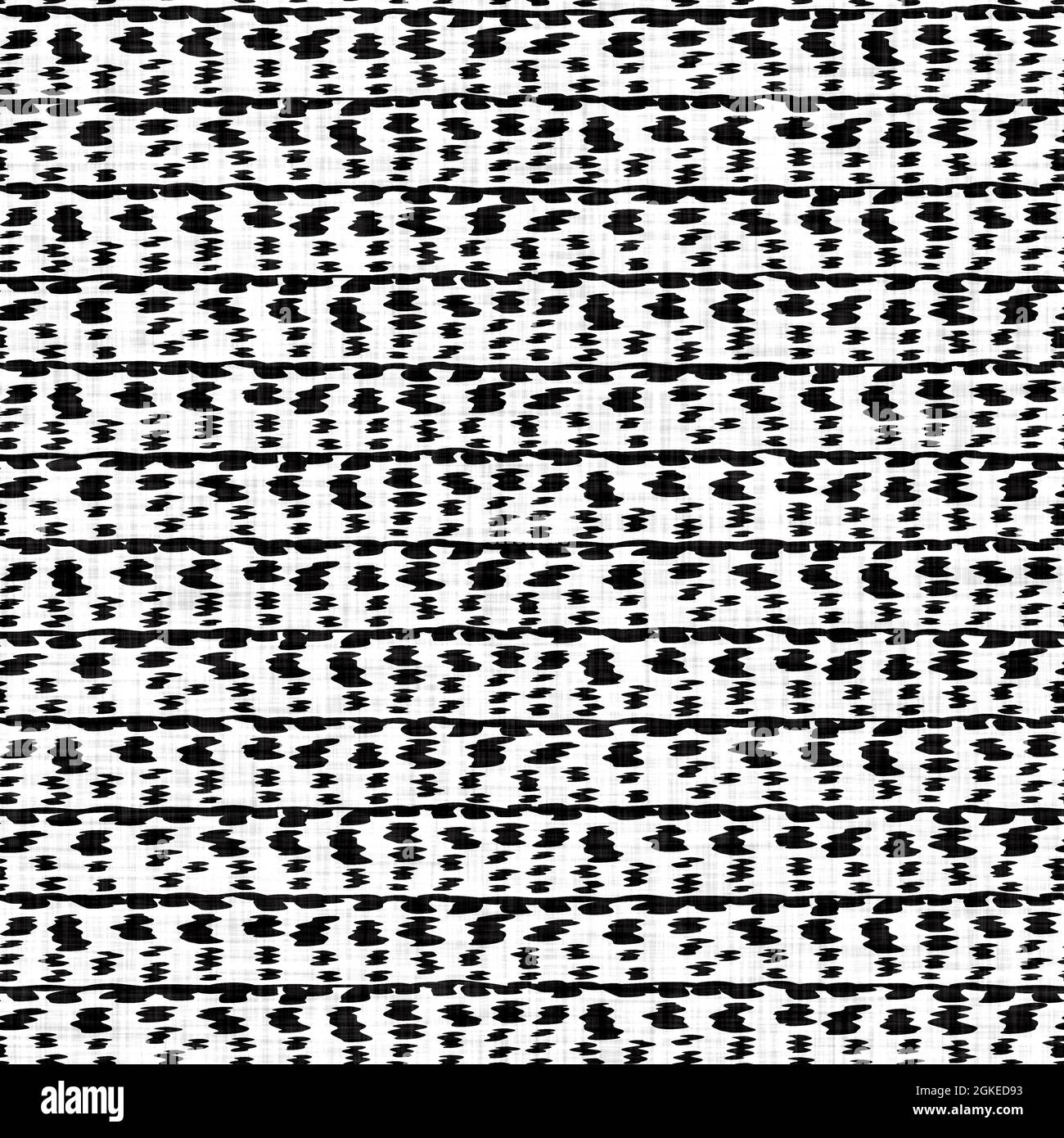 Seamless black white woven cloth stripe linen texture. Two tone ...