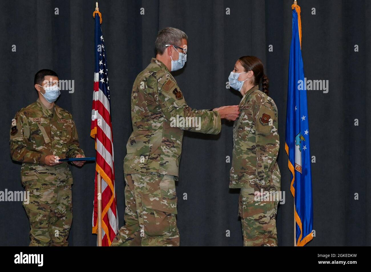 Lt. Col. Wendy Franke, right, 2nd Medical Support Squadron commander ...