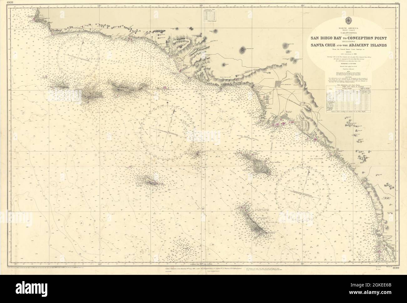 Southern California Bight islands San Diego LA ADMIRALTY chart 1885 ...
