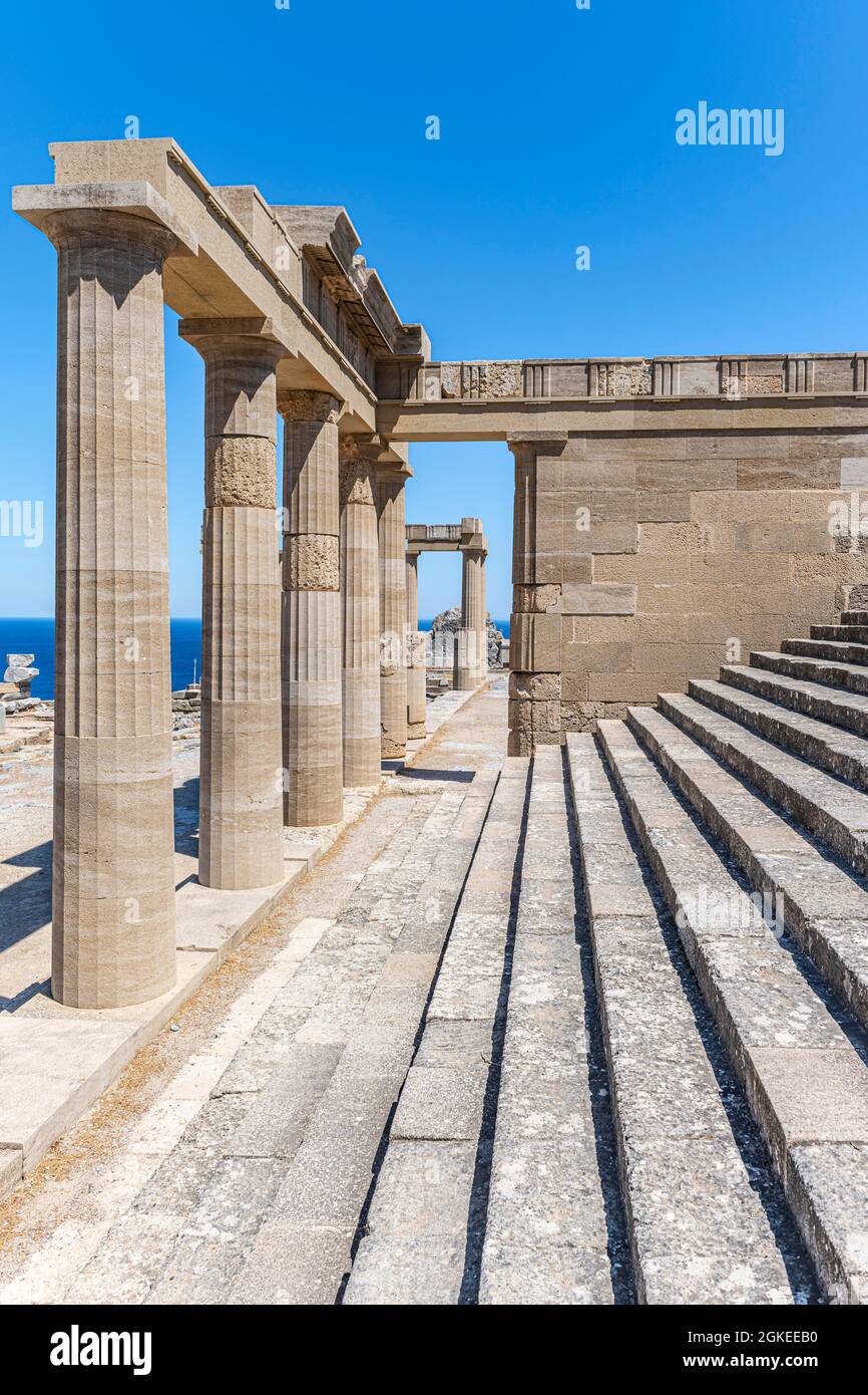 Columns, Acropolis of Lindos, Ancient Citadel, Lindos, Rhodes ...