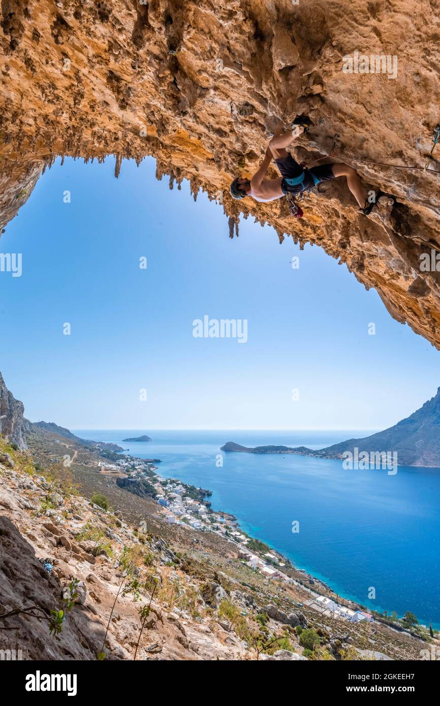 Grande Grotta, Armeos sector, lead climbing, sport climbing, Kalymnos ...