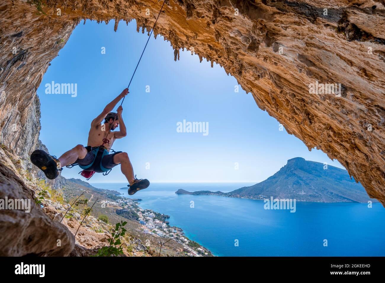 Grande Grotta, Armeos sector, lead climbing, sport climbing, Kalymnos ...