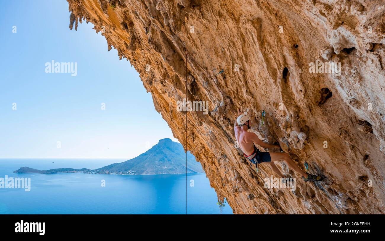 Grande Grotta, Armeos sector, lead climbing, sport climbing, Kalymnos ...