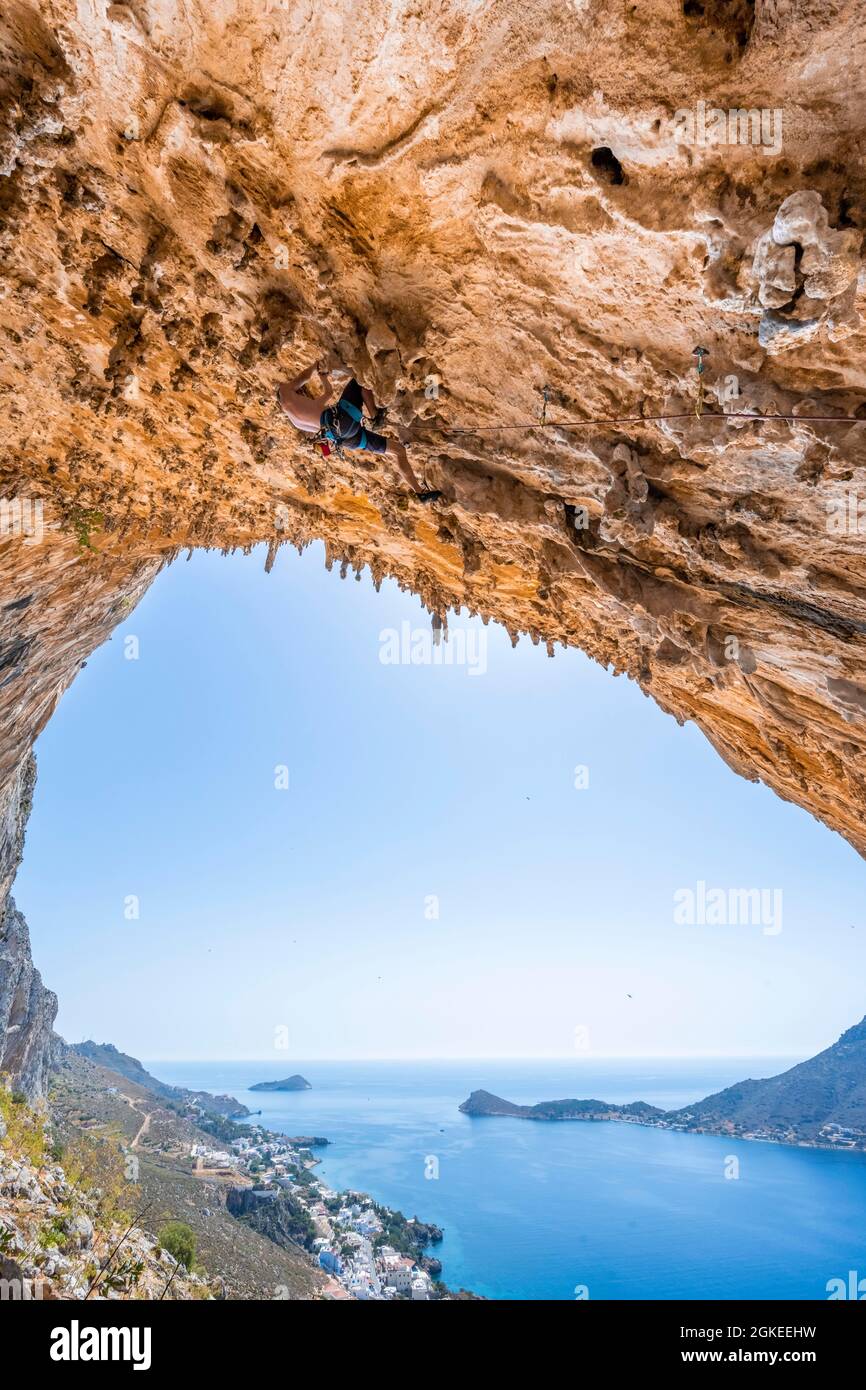 Grande Grotta, Armeos sector, lead climbing, sport climbing, Kalymnos ...