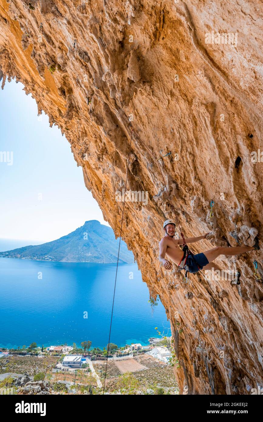 Grande Grotta, Armeos sector, lead climbing, sport climbing, Kalymnos ...