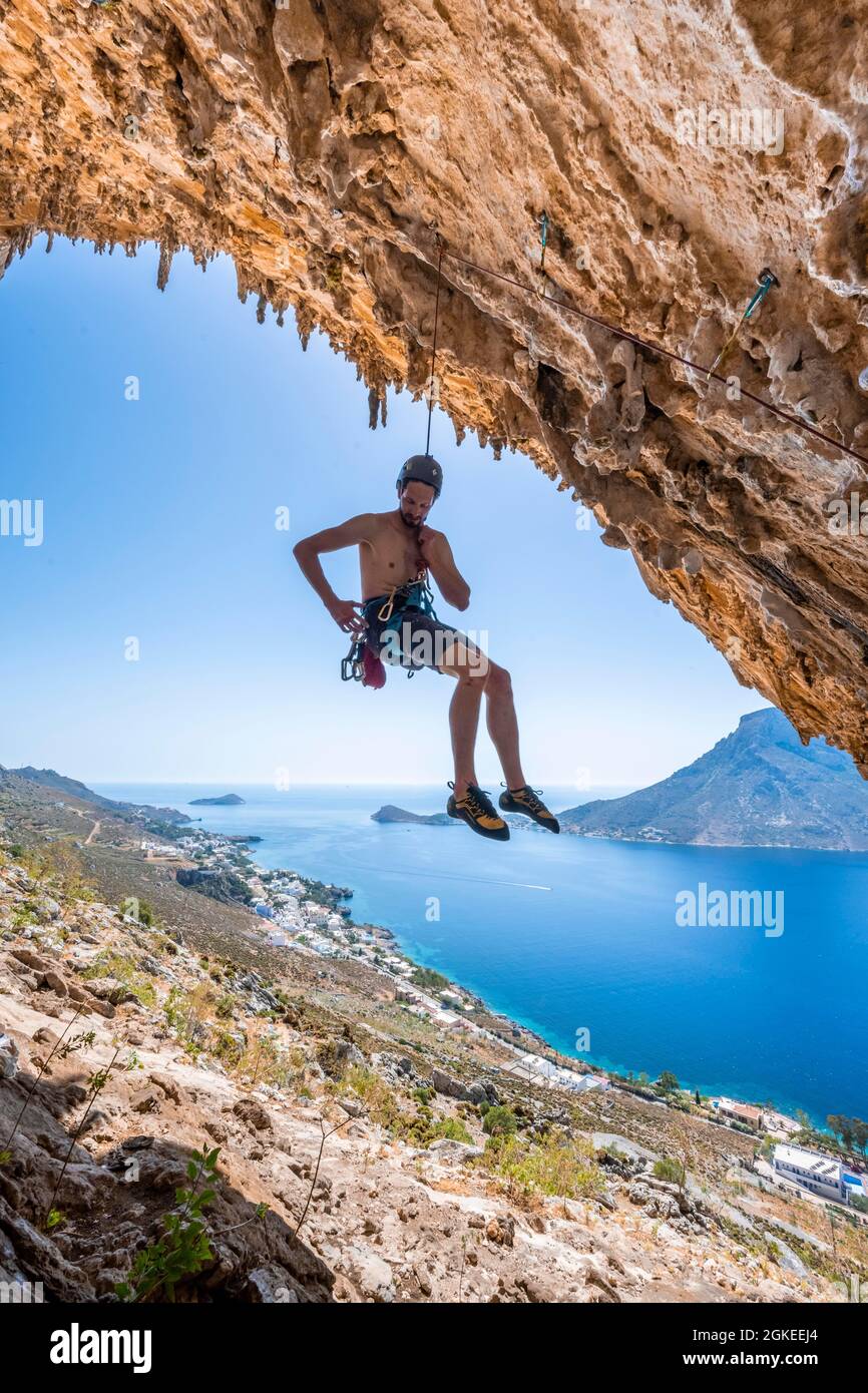 Grande Grotta, Armeos sector, lead climbing, sport climbing, Kalymnos ...