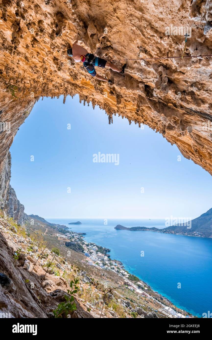 Grande Grotta, Armeos sector, lead climbing, sport climbing, Kalymnos ...