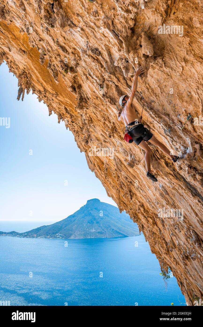 Grande Grotta, Armeos sector, lead climbing, sport climbing, Kalymnos ...