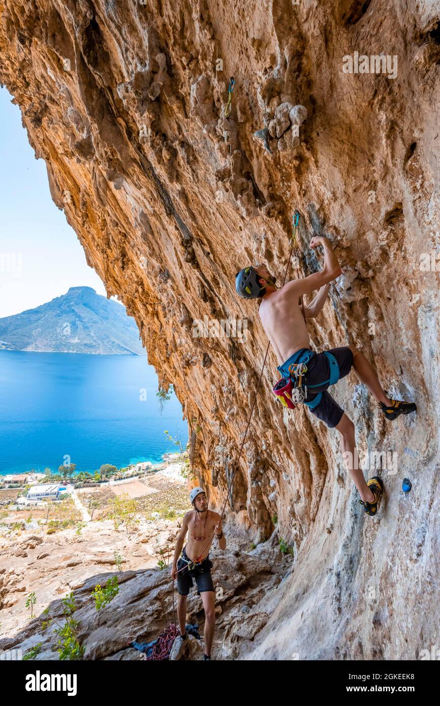 Grande Grotta, Armeos sector, lead climbing, sport climbing, Kalymnos ...