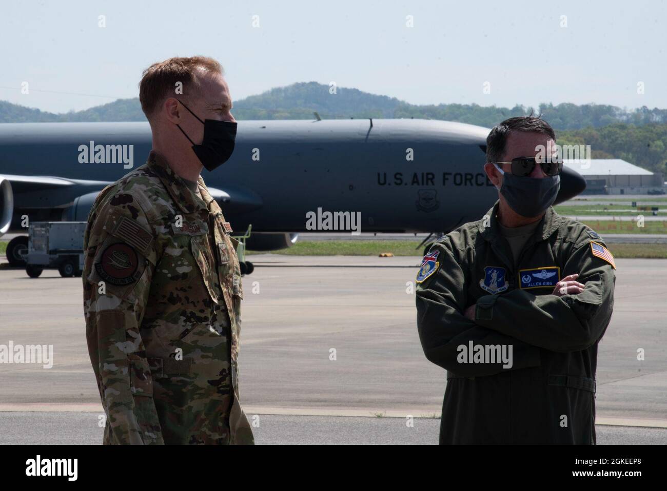 U.S. Air Force Col. Ben Jonsson, 6th Air Refueling Wing commander, and ...