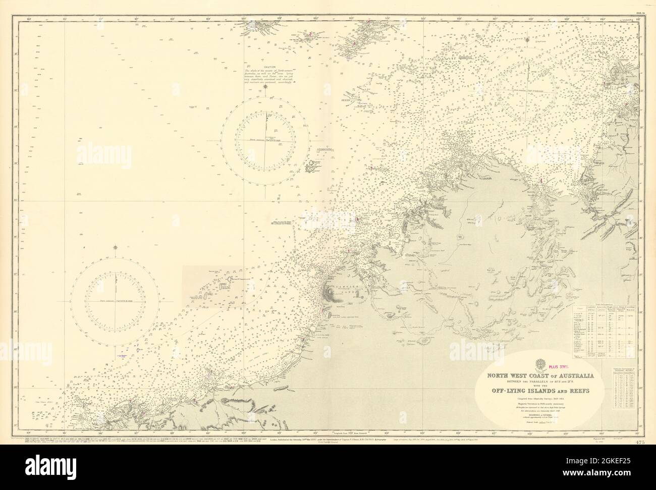 NW Australia coast Kimberley Darwin Pilbara ADMIRALTY chart 1880 (1954 ...