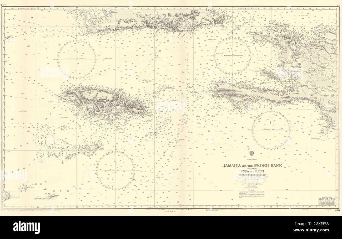 Jamaica & the Pedro Bank. South Cuba Haiti. ADMIRALTY sea chart 1866 ...