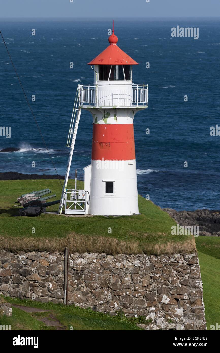 Skansin lighthouse, historic fortification, Torshavn, Streymoy Island, Faroe Islands, Denmark ...