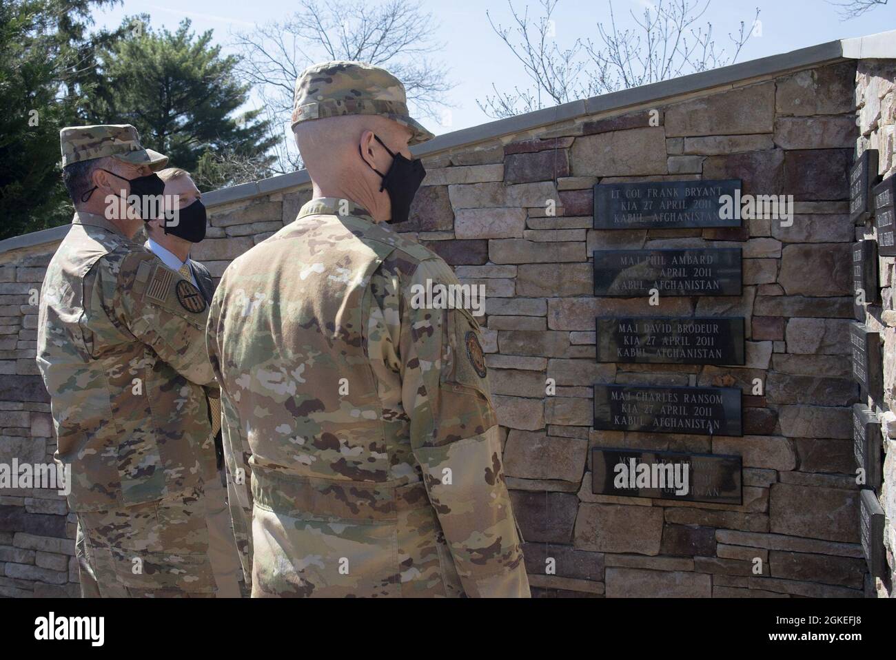 U.S. Air Force Maj. Gen. Eric Hill (left), deputy commander of Air ...