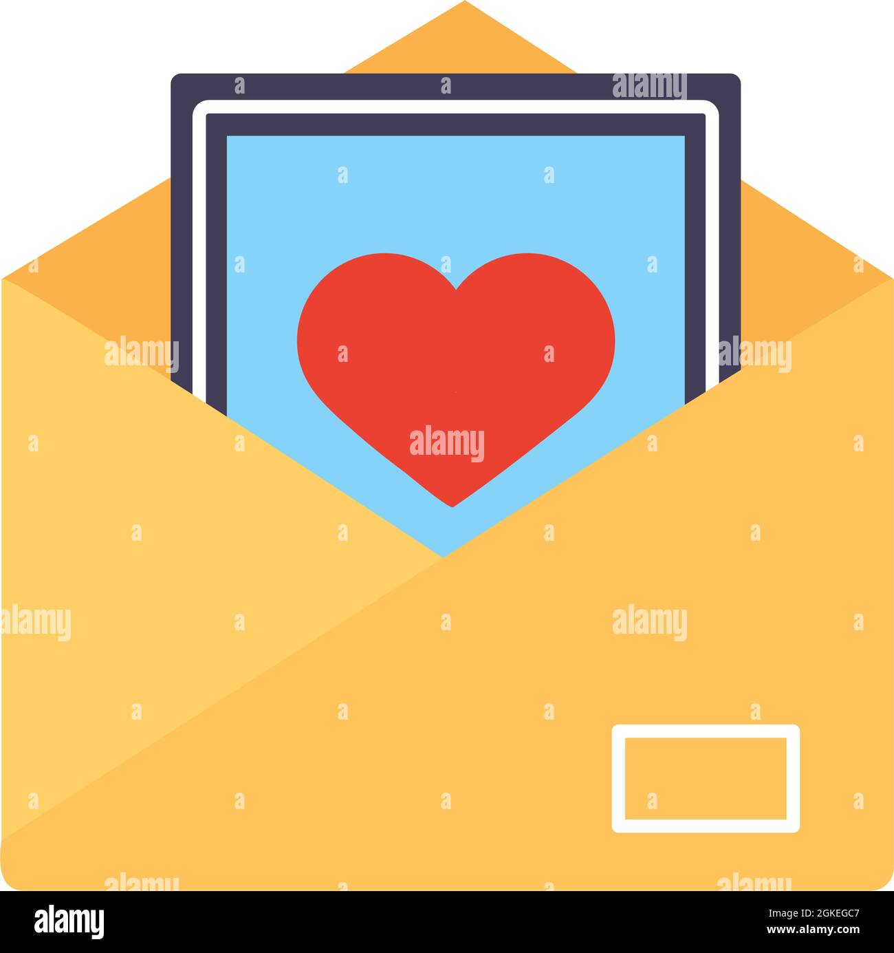 Love card with heart on white background Stock Vector Image & Art - Alamy