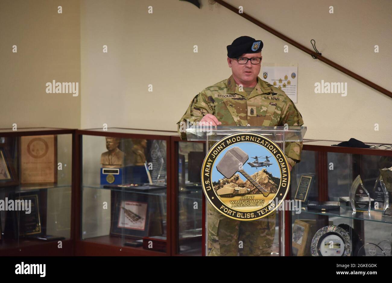 Command Sgt. Maj. William “Shane” Stockard speaks at his Joint ...