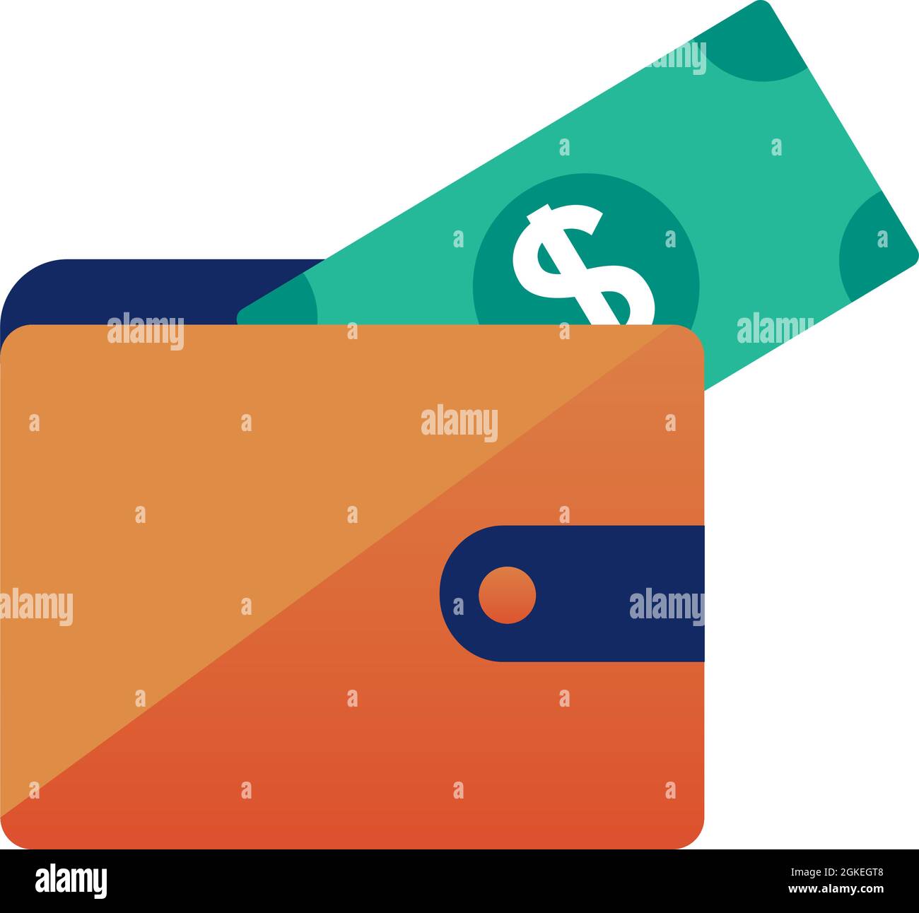 Money wallet with bill on white background Stock Vector Image & Art - Alamy
