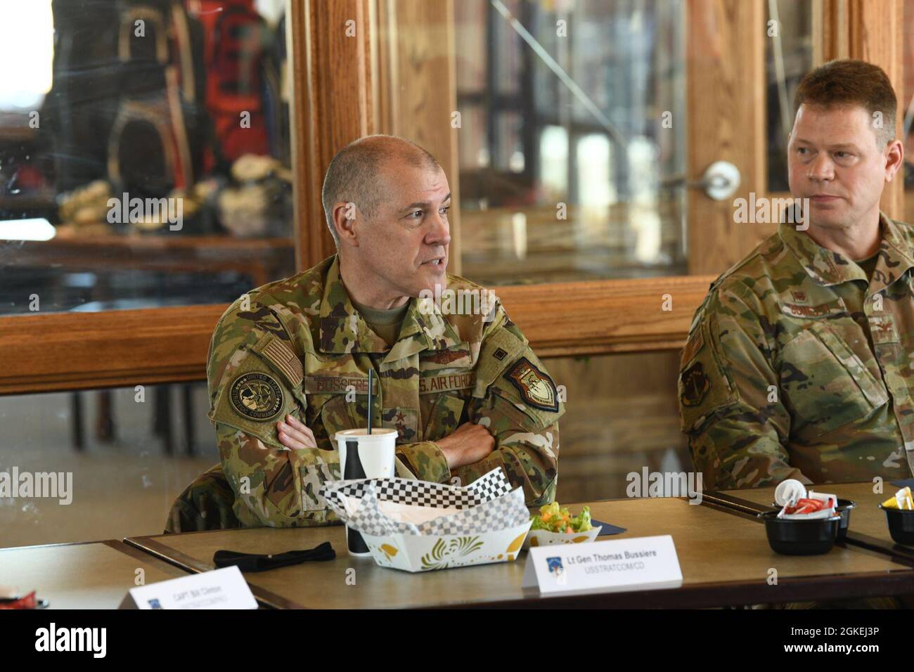 U.S. Air Force Lt. Gen. Thomas Bussiere (left), Deputy Commander of U.S ...
