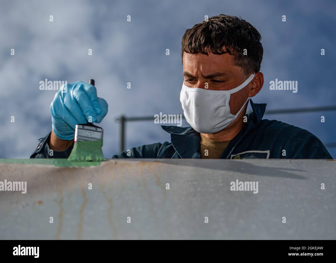 PACIFIC OCEAN (March 31, 2021) U.S. Navy Seaman Nicholas Sanchez, from ...