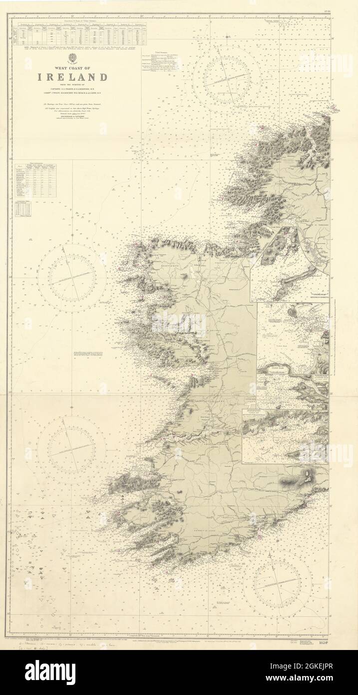 Ireland West Coast Killybegs Sligo Galway ADMIRALTY chart 1862 (1949 ...