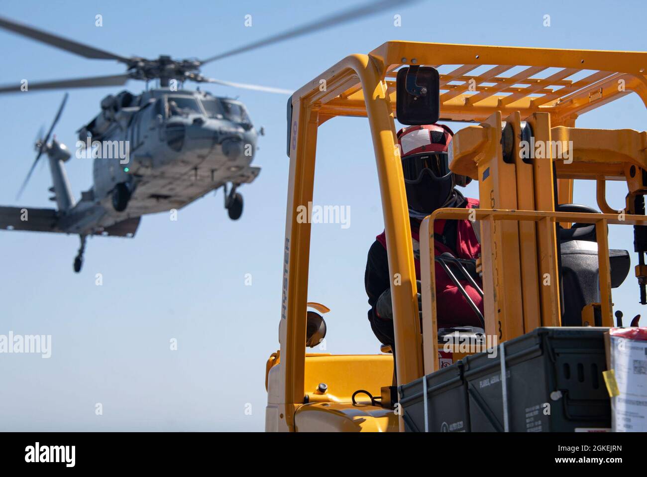 PACIFIC OCEAN (March 31, 2021) A Sailor assigned to Wasp-class ...