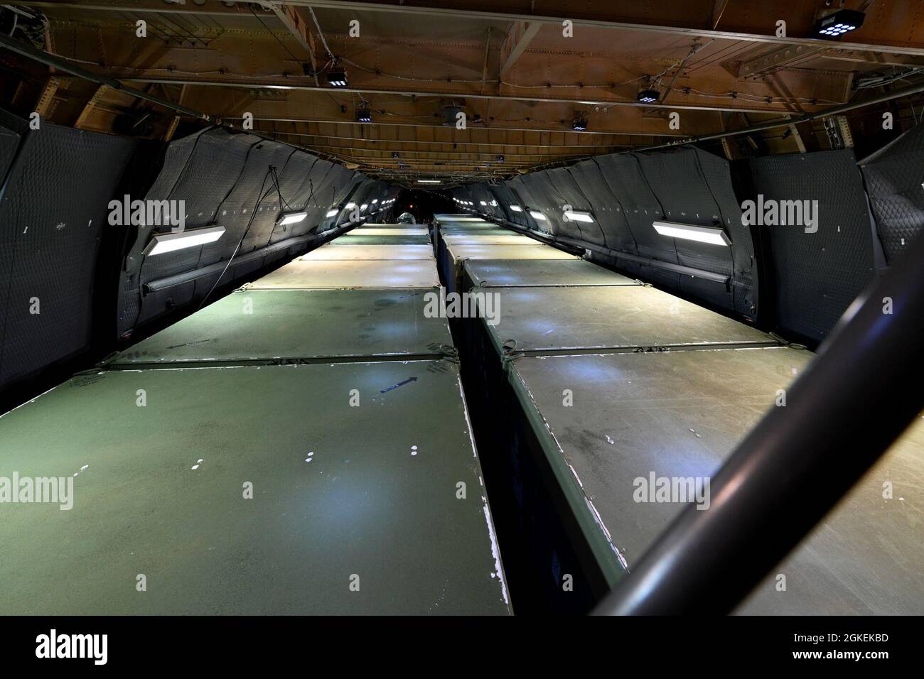 Eighteen ISU-90 containers sit in a C-5M Super Galaxy March 31, 2021 ...