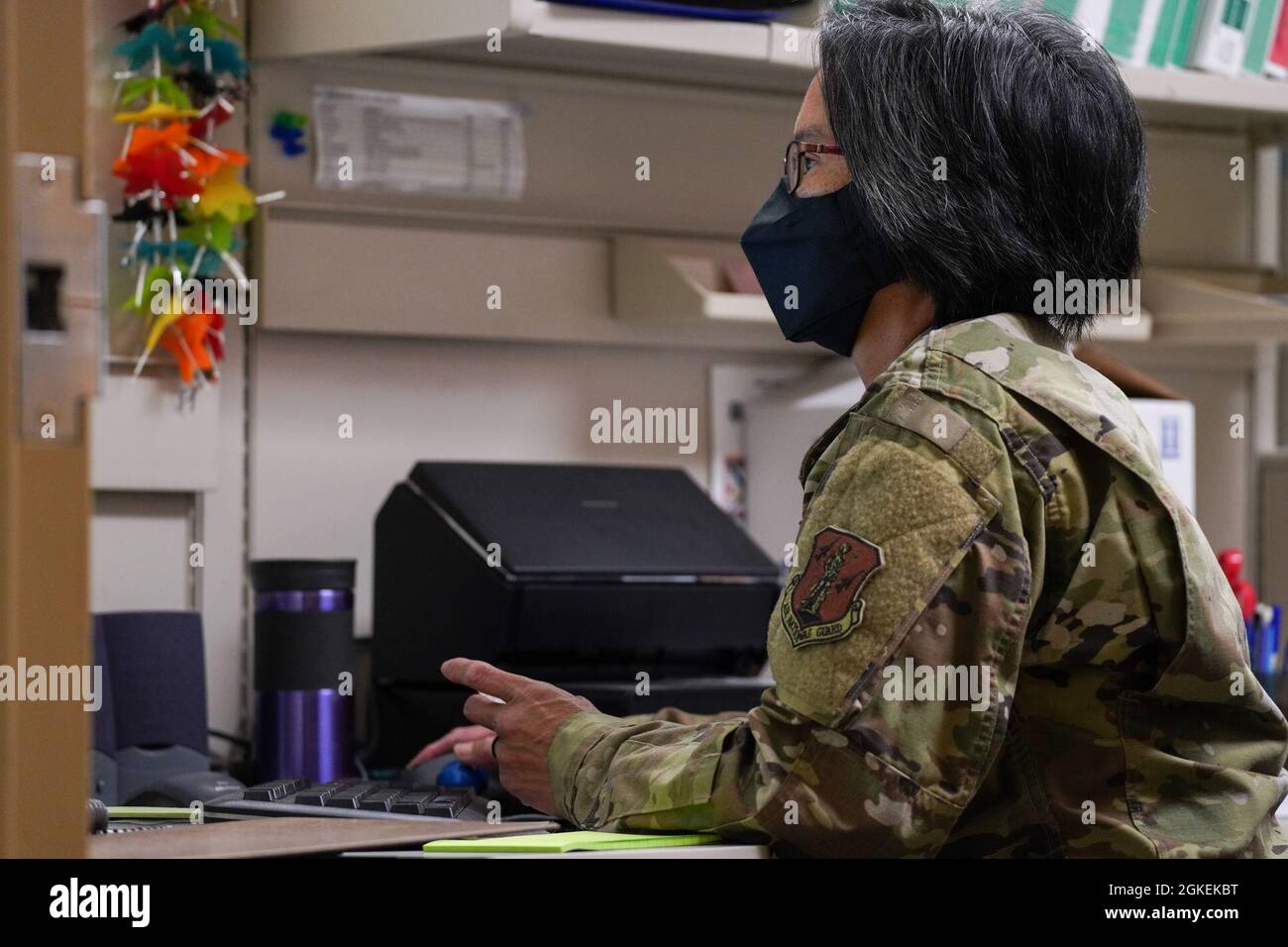 U.S. Air National Guard Lt. Col. Mona Sagisi, a clinical nurse from the ...