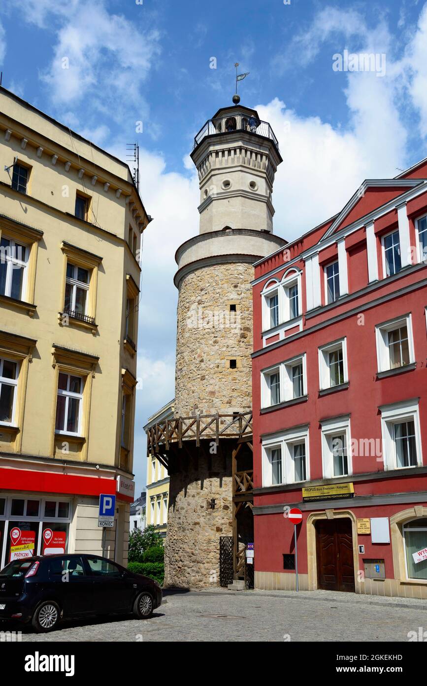Lookout tower, castle gate tower, Jelinia Gora, Lower Silesia, Giant ...