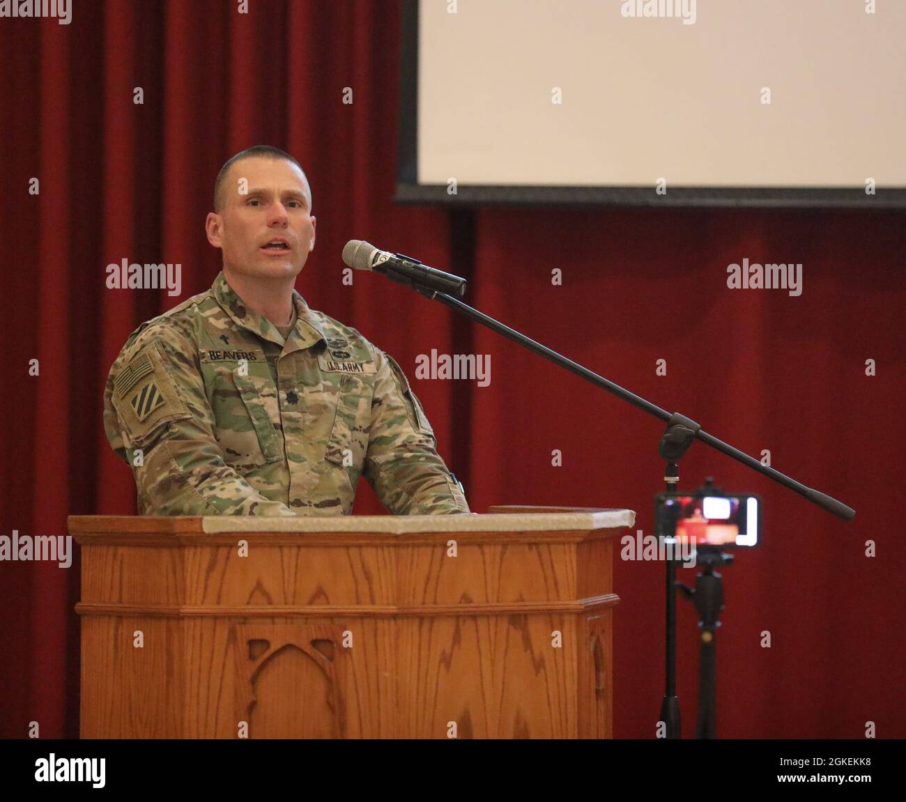 Lt. Col. David K. Beavers, command chaplain of Area Support Group ...